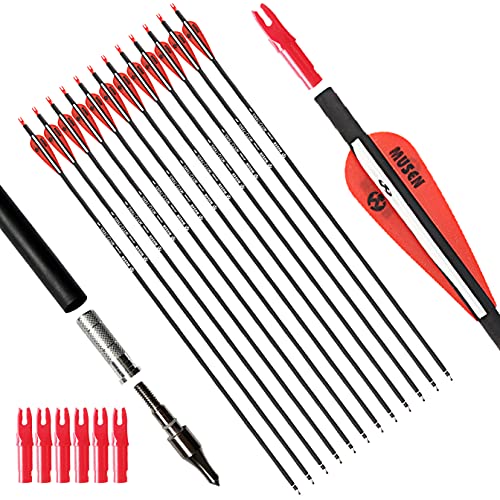 Musen Archery 30/28 Inch Carbon Practice Targeting Arrows with ...