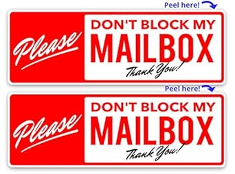 Amazon.com: Please Do Not Block My Mailbox Warning Stickers 2X ...