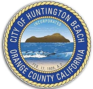 Amazon.com: Magnet 4x4 inch Huntington Beach City Seal Sticker - Logo ...