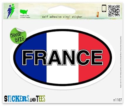 Amazon.com: France Flag Oval Car Sticker Indoor Outdoor 5" x 3": Automotive