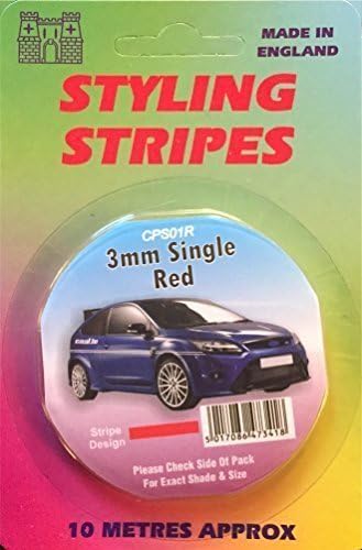 3mm Single Red Pin Stripe 10 Metres Car Van Bike Caravan Auto Coach ...