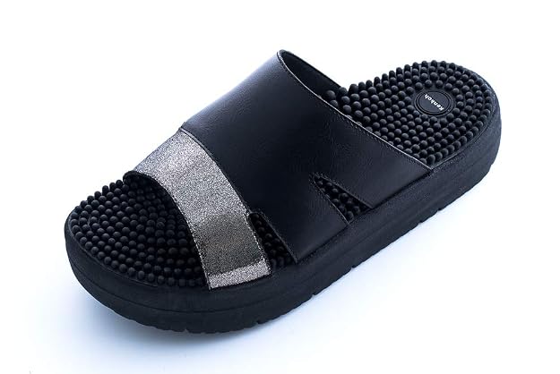 Buy Kenkoh Japanese Massage/Reflexology Sandal Women Kirei Black - for ...