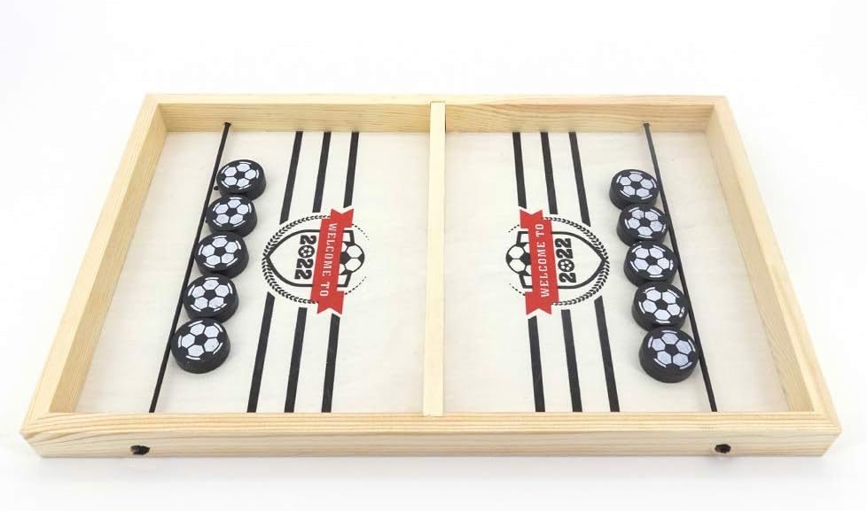 EVERGD Fast Sling Puck Board Game, Table Desktop Battle Wooden Ice ...