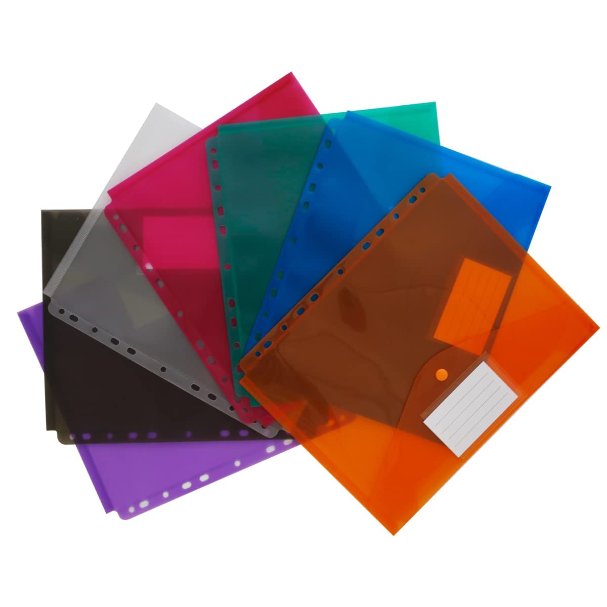 Plastic Binder Dividers 7 Pack Letter Size Folder with Snap Closure for ...