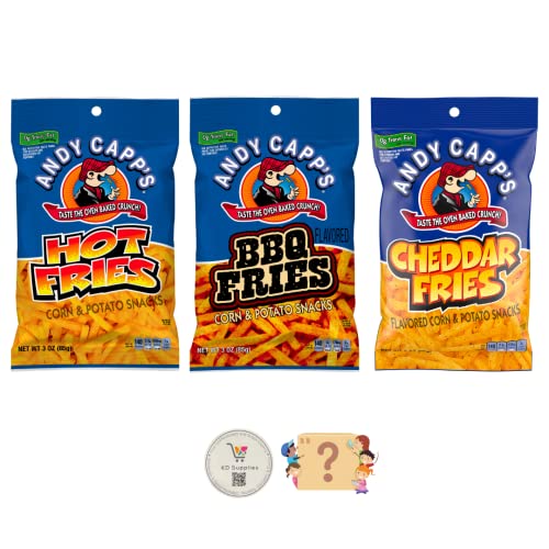 Andy Capp's Flavored Corn and Potato Snack Fries 3 oz, Pack of 3 ...