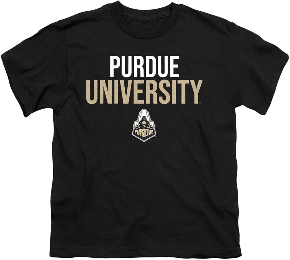 Amazon.com: Purdue University Official Stacked Unisex Youth T Shirt ...