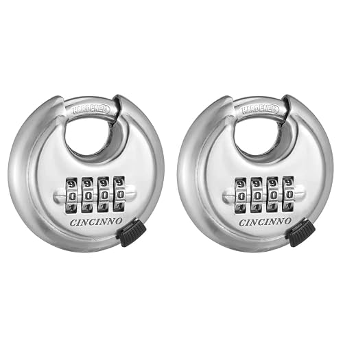Combination Lock, CINCINNO Stainless Steel Discus Padlock Combination ...