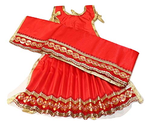 Buy Reliable MATAJI Dress VASTRA For Radha Rani Durga MAA Dress 9 INCHES RED Online buy-reliable-mataji-dress-vastra-for-radha-rani-durga-maa-dress-9-inches-red-online