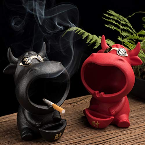 MELAG Asbak Gepersonaliseerde Fortune Bull Asbak Leuke Keramiek Asbak ...