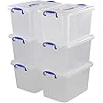 Amazon.com - Bringer 6-Pack 12 L Plastic Storage Box, Clear Latch ...