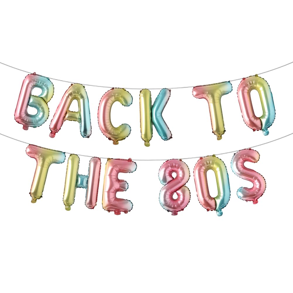 Back To The 80s Balloon Banner 80s 90s Birthday Party Banner Retro ...
