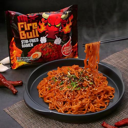 [Fire Bull Ramen] Intense Spicy Stir-Fried Ramen | Authentic Korean ...