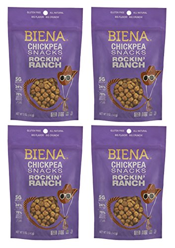 BIENA Non-GMO Roasted Chickpea Snacks, Honey Roasted, 5 Ounce (Pack of ...