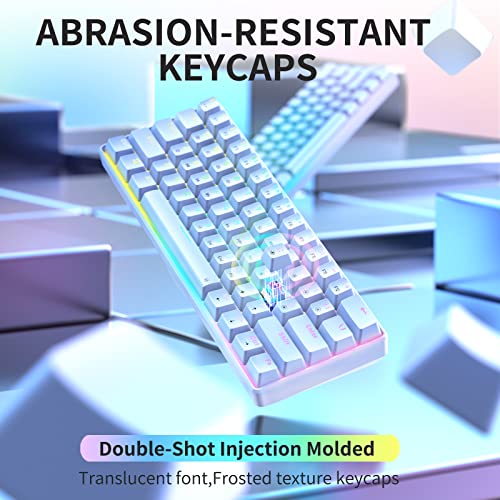 Punkston TH61 60% Mechanical Gaming Keyboard,RGB Backlit Wired Ultra ...