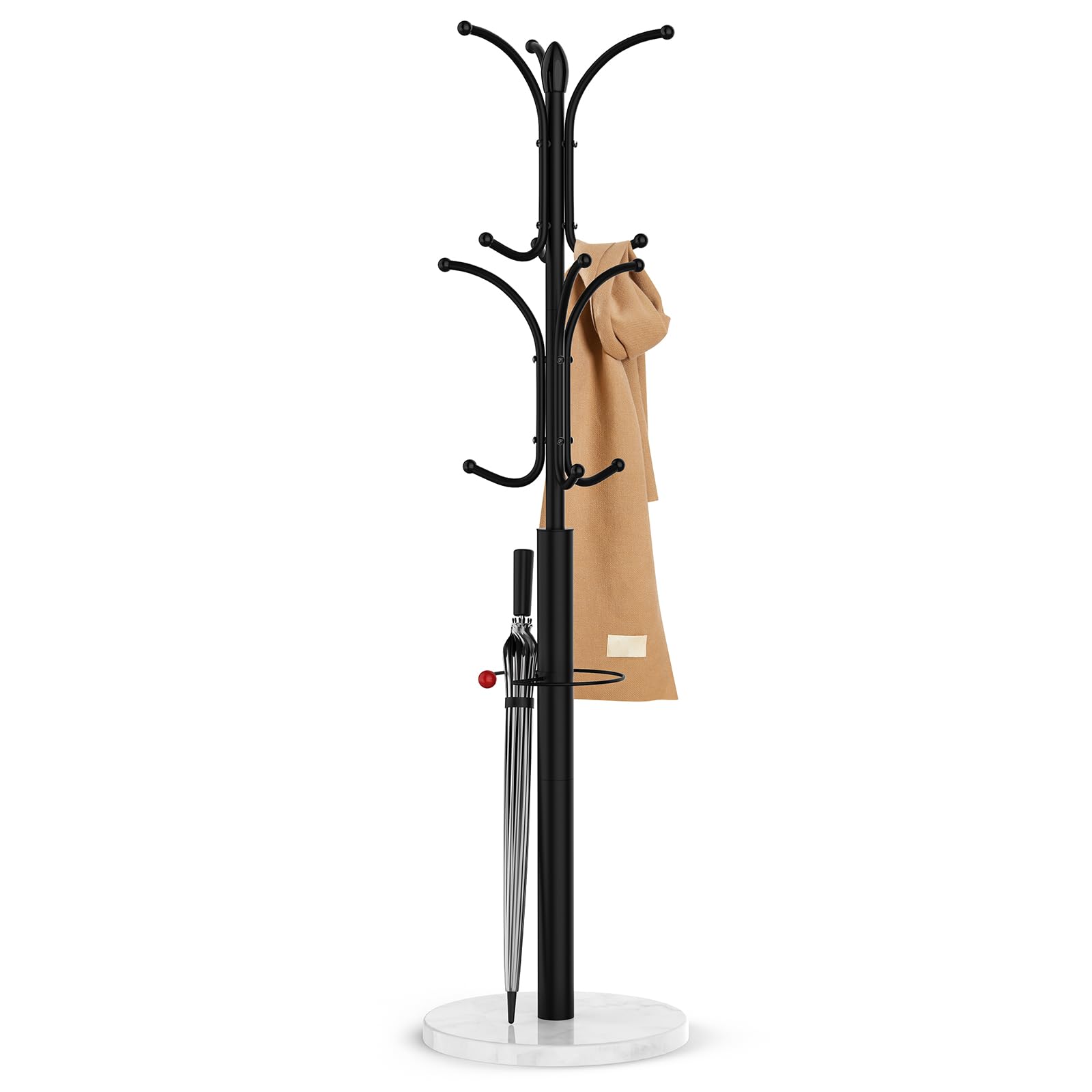 Ulimart Coat Rack Freestanding,12 Hooks Coat Racks with Natural Marble ...