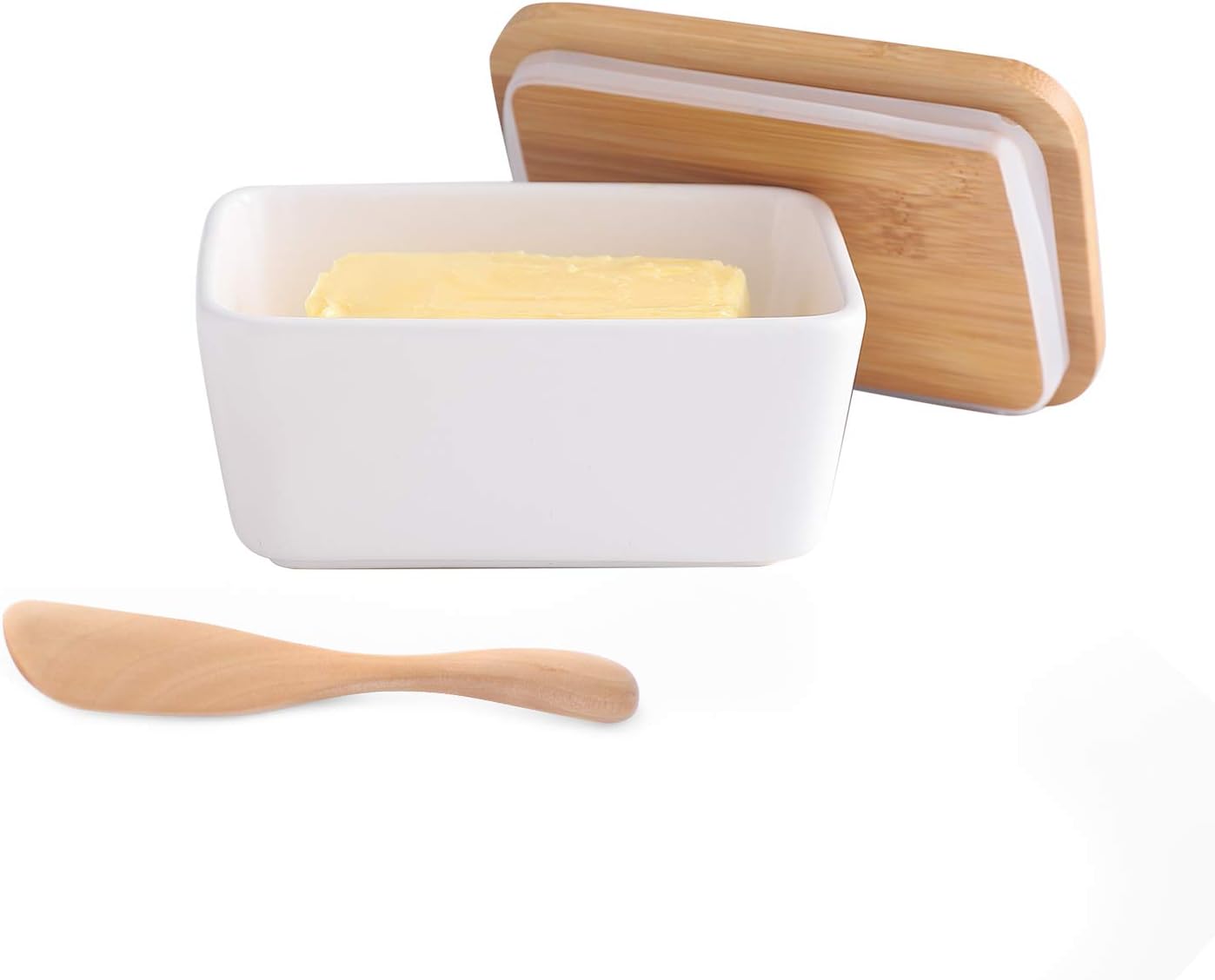Large Butter Dish – 600 ML Airtight Porcelain Butter Container with ...