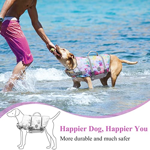 VIVAGLORY Ripstop Dog Life Jacket For Small Medium Large Dogs Boating ...