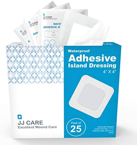 JJ CARE Island Dressing 4x4, Island Dressing, Bordered Gauze 4x4, Adhesive Gauze Pads, Bordered ...