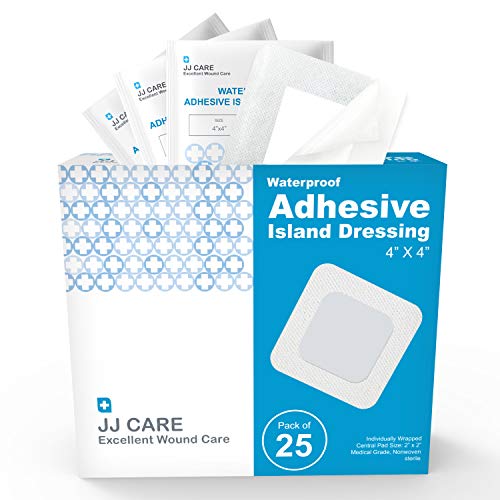 JJ CARE Island Dressing 4x4, Island Dressing, Bordered Gauze 4x4, Adhesive Gauze Pads, Bordered ...