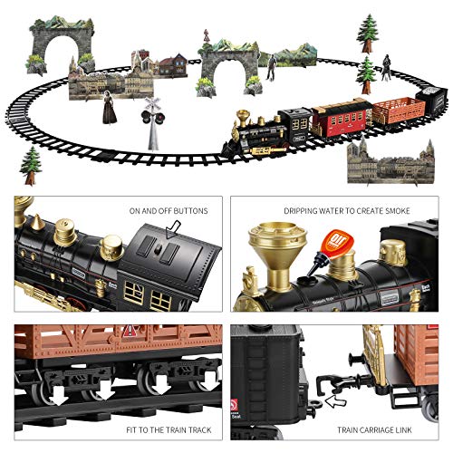 Baby Home Metal Alloy Train Set w/ Steam Locomotive Engine, Cargo Car ...