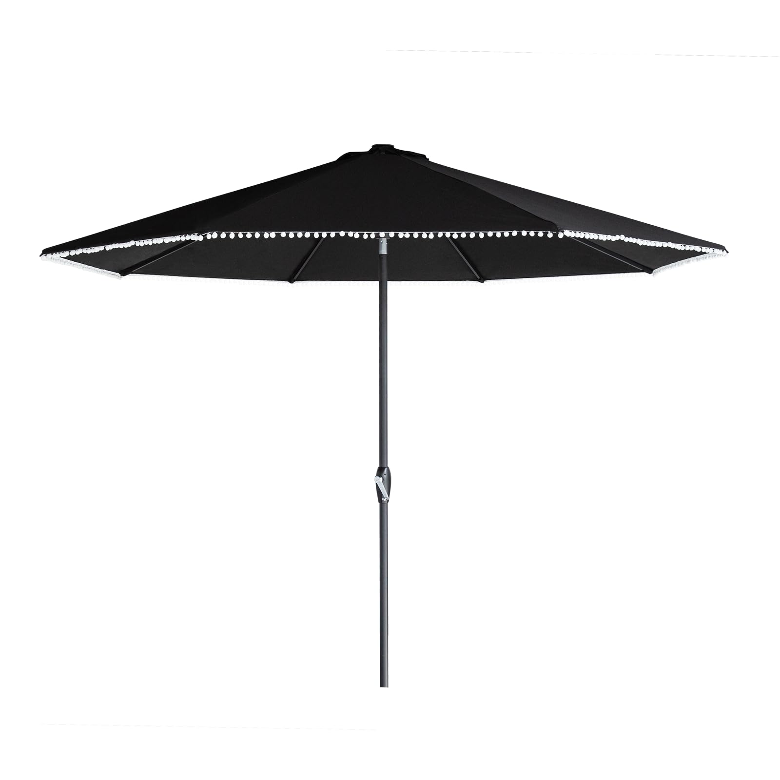 Tempera 10ft Auto-Tilt Solid Patio Umbrellas with Tassels Outdoor Table Market Umbrellas with ...