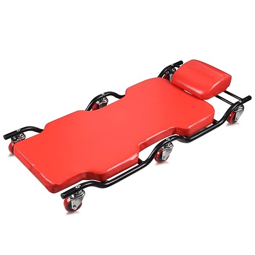 BESTOOL 44'' Heavy-Duty Garage Creeper with 6 Sturdy Casters, Metal ...
