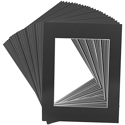 US Art Supply Art Mats Acid-Free Pre-Cut 11x14 Black Picture Mat Matte ...