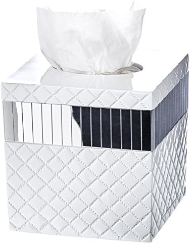 Creative Scents White Tissue Box Cover Square - Decorative Bathroom ...