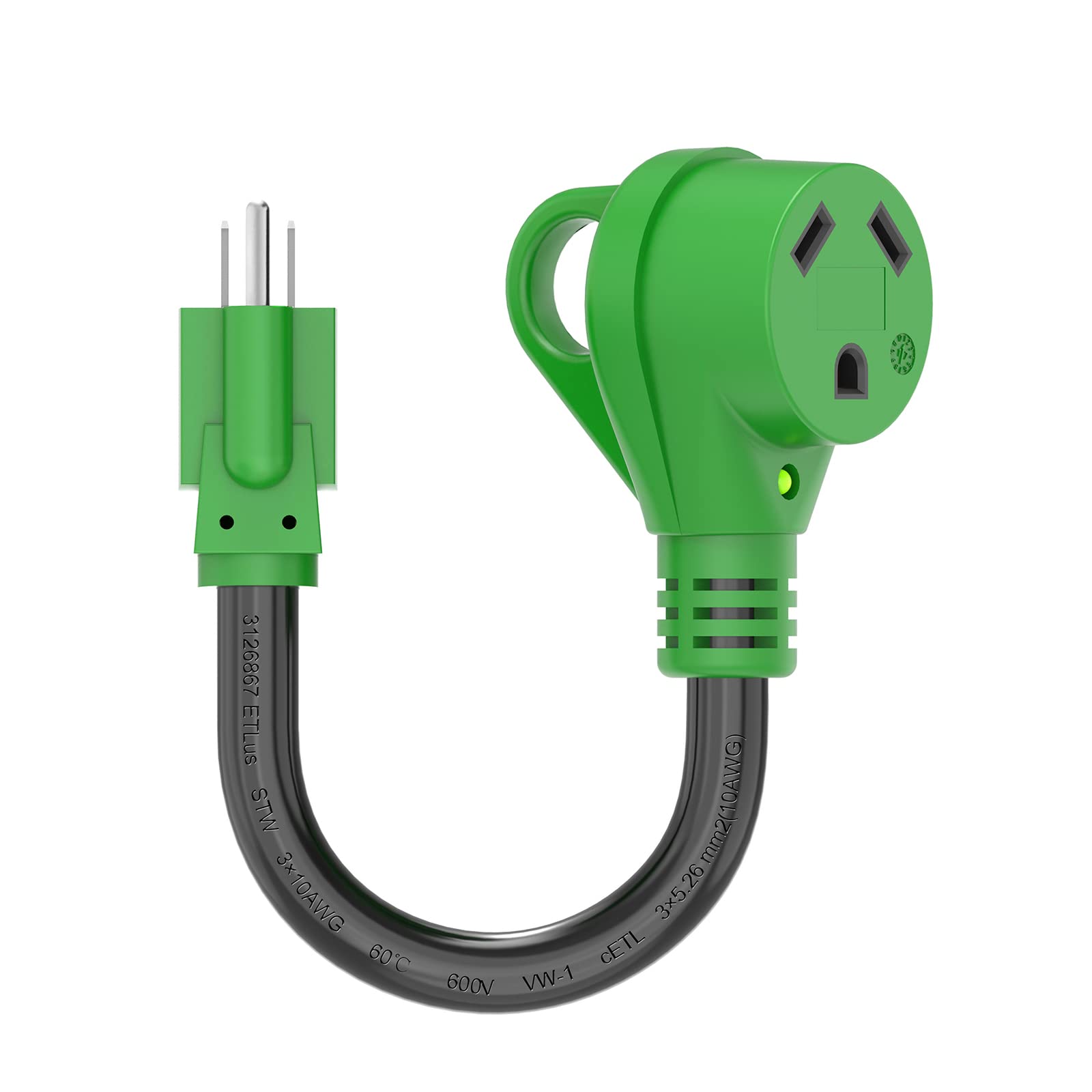 RVGUARD 30 Amp to 110 Volt RV Adapter Cord 12 Inch, NEMA 5-15P to NEMA ...