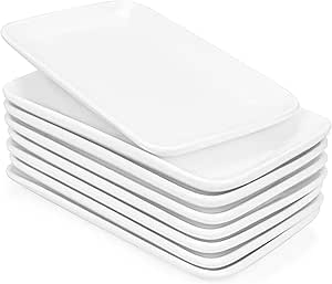Amazon.com | Foraineam Set of 8 Pieces 8 Inch Rectangular Porcelain ...