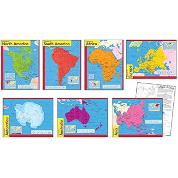 Amazon.com : Continents & Countries Bulletin Board Set : Themed ...