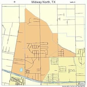 Amazon.com: Large Street & Road Map of Midway North, Texas TX - Printed ...
