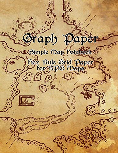 Graph Paper Simple Map Notebook Hex Rule Grid Paper for RPG Maps: Graph ...