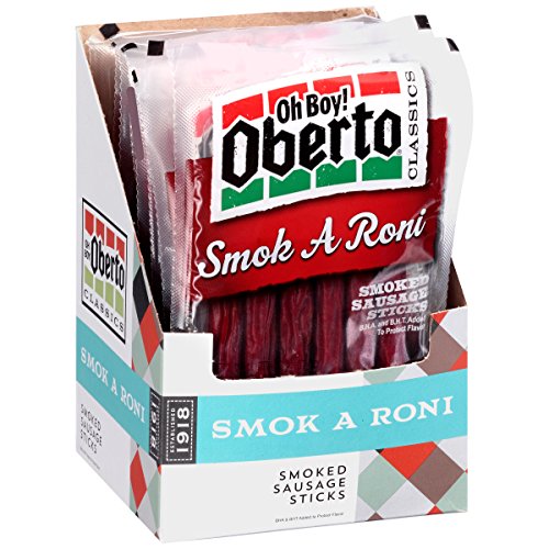 Oh Boy! Oberto Classics Smok A Roni Smoked Sausage Sticks, 3-Ounce ...