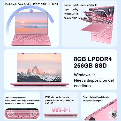 AOCWEI Ordenador Portátil 14 Pulgadas 8GB DDR4 256GB SSD 1 TB Expand ...