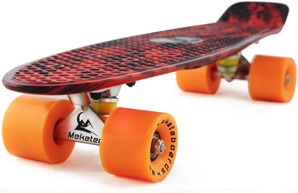 MEKETEC Skateboards Complete 22 Inch Mini Cruiser Retro Skateboard for ...
