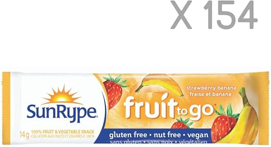 SunRype Fruit to Go 100 Percent Fruit and Vegetable Snack, Strawberry ...