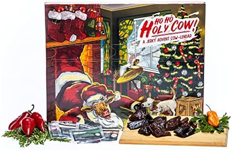 Jerky Advent Calendar Featuring "Ho-Ho-Holy Cow" Artwork – Includes 25 ...
