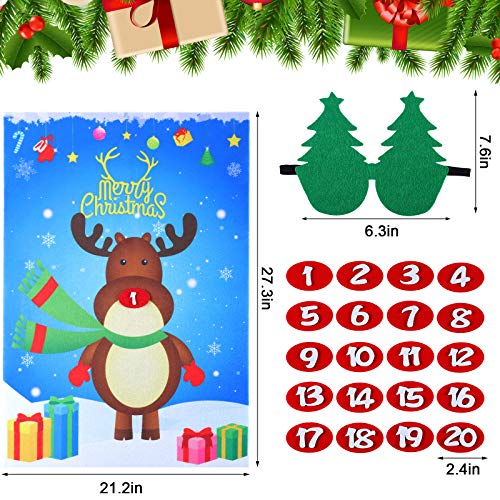 44 Pieces Christmas Party Games Set, Pin The Nose On The Reindeer ...