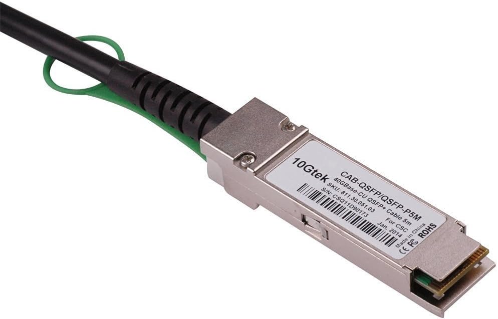 10Gtek® for Cisco QSFP-H40G-CU5M, 40Gb/s QSFP Direct-attach Copper Cable, Passive Twinax Cable ...