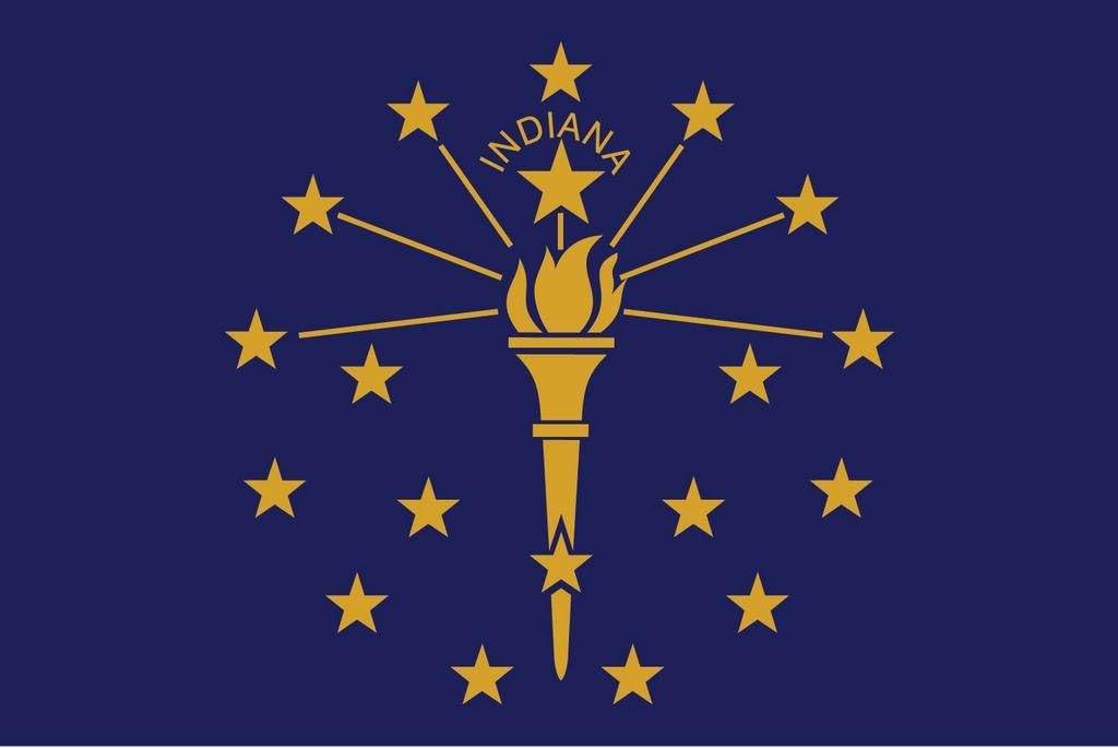 Amazon.com: JMM Industries Indiana Flag in Vinyl Decal Sticker The ...