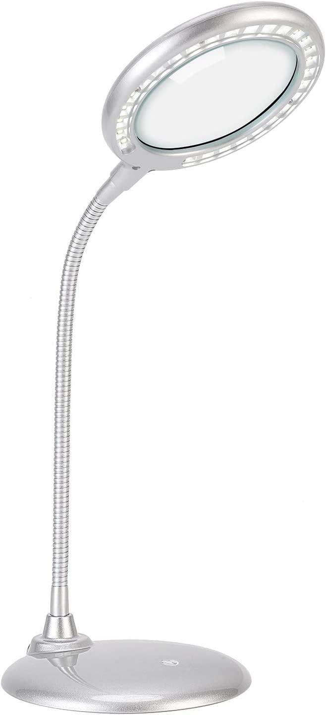 Desk 3X Magnifying Lamp, Magnifying Glass with Light and Stand,Hand ...