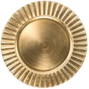 Amazon.com | 13" Fluted Charger Plate (Set of 4) Color: Gold: Charger ...
