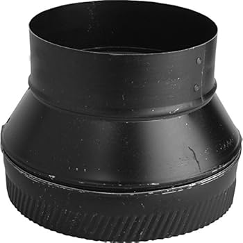Chimney 21180 Heat-Fab 22GA Black Stovepipe Reducer - 6 Inch Female-8 ...