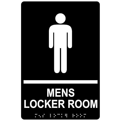 ComplianceSigns.com Mens Locker Room Sign, ADA-Compliant Braille and ...