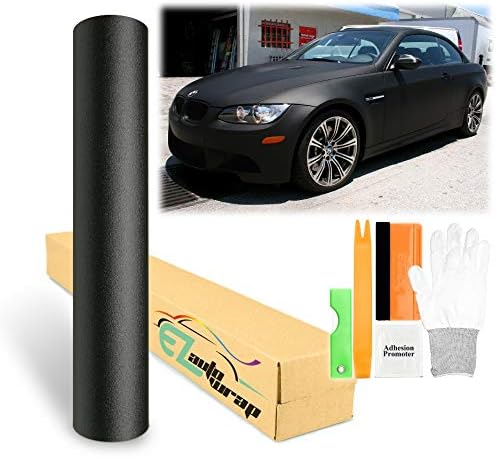 Amazon.com: Ezautowrap Matte Flat Black Textured Vinyl Wrap Sticker ...