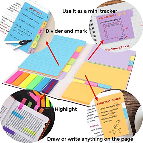 Large and Small Sticky Notes Set & 24 Fineliner Color Pens Set- 60 ...