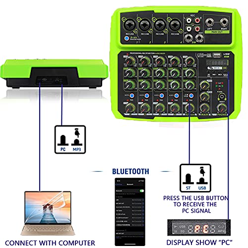 6-Channel Audio Mixer Interface DJ Controller with USB for Live ...