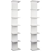 Amazon.com: 2 Pack 5 Tier Wall Shelf Unit - Narrow Smooth Laminate ...