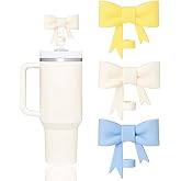 Amazon.com: GAISHION 3 pcs Cute Bow Straw Covers Cap Toppers Compatible ...